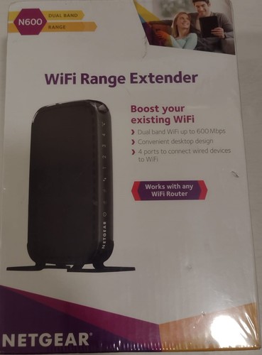 Netgear N600, Model WN2500RP100 V2 WiFi Range Extender Dual Band Range ...