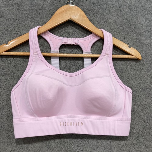 Rockwear Womens Sports Bra Size 10DD Pink Push-Up Support Comfort ...