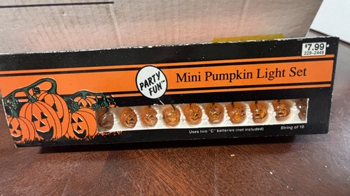 Vintage Mini Pumpkin Light Set String Of 10 Party Fun. | eBay