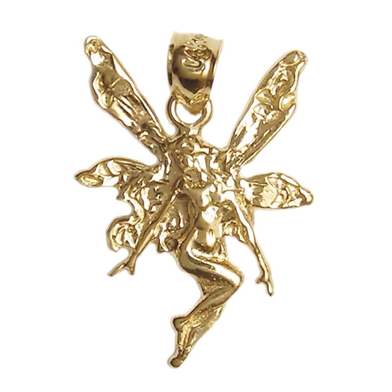 New 14k Gold Fairy Charm Pendant | eBay