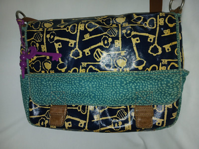 Fossil, Key-Per, Key Pattern, Multicolor, Coated, Shoulder Cross Body ...