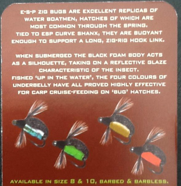 ESP ZIG BUGS WATER BOATMEN IN BARBED or BARBLESS - CARP FISHING | eBay