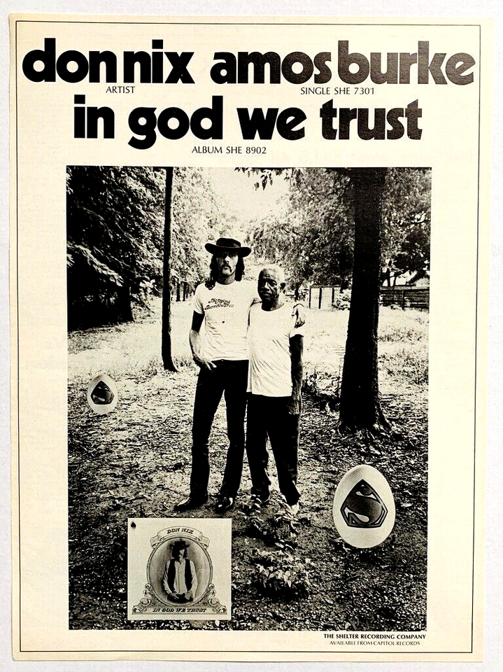 DON NIX 1970 original POSTER ADVERT IN GOD WE TRUST Shelter Records ...