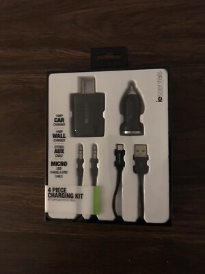 iessentials 4 Piece Charging Kit for home & travel (Car, Wall, AUX ...