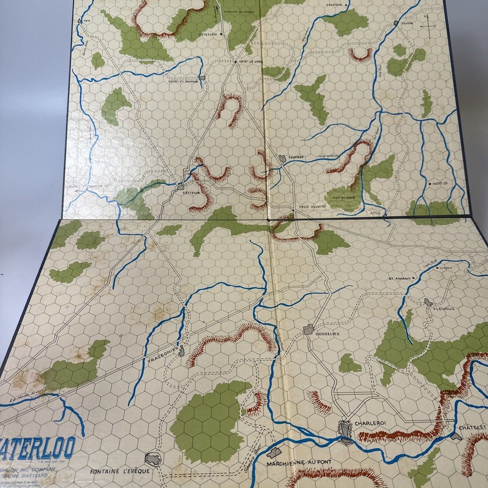 Vtg 1962 Waterloo Avalon Hill Strategy Board Game 516 Battle Napoleon ...