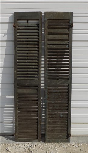 Lot Wood Shutters Victorian Window Louver Plantation Door Mission ...