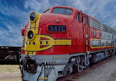 Santa Fe EMD F7A #347C diesel electric locomotive Train Photo TR0015 | eBay
