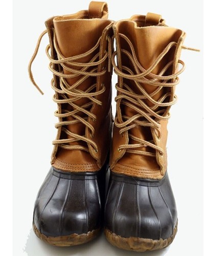 Cabela's Size 9 Duck Boots Mid Calf Lace Up Leather Rubber Steel Shank ...