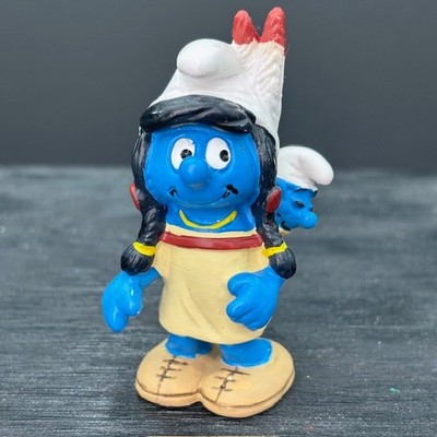 Smurfs 20555 Native American Smurfette w/ Papoose PVC Figure Smurfs ...