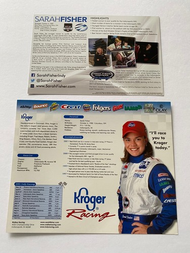 Sarah Fisher Signed Hero Cards Indycar Indy 500 | eBay