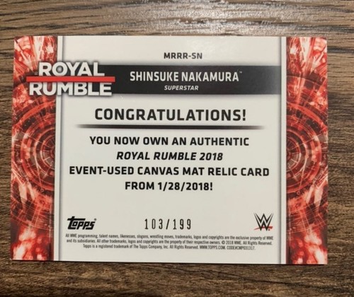 2018 Topps WWE Then Now Forever - Royal Rumble Mat Relics Shinsuke ...