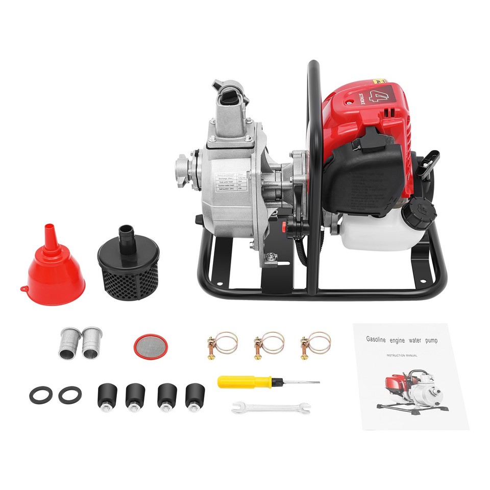 4 Stroke 38CC Gasoline Water Pump 1"Gas-Powered Semi-Trash Water ...