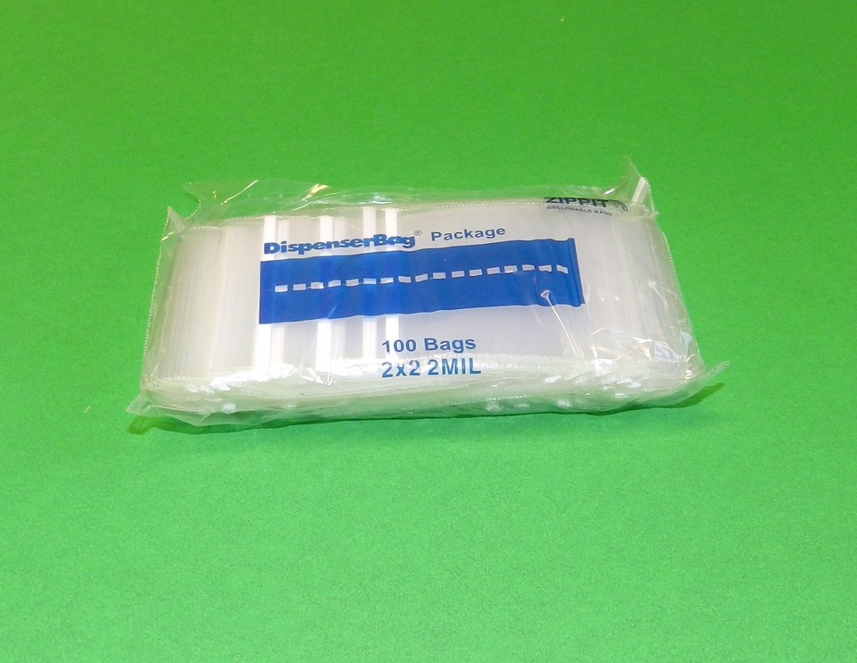 100 2" x 2" Zip Seal Lock Bags 2Mil Clear Squeezez Slide Reclosable 2x2 ...