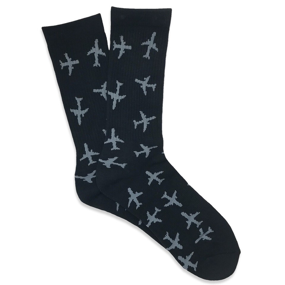 Aviation-Themed Premium Crew Socks - Twin Jet Pattern by Luso Aviation ...