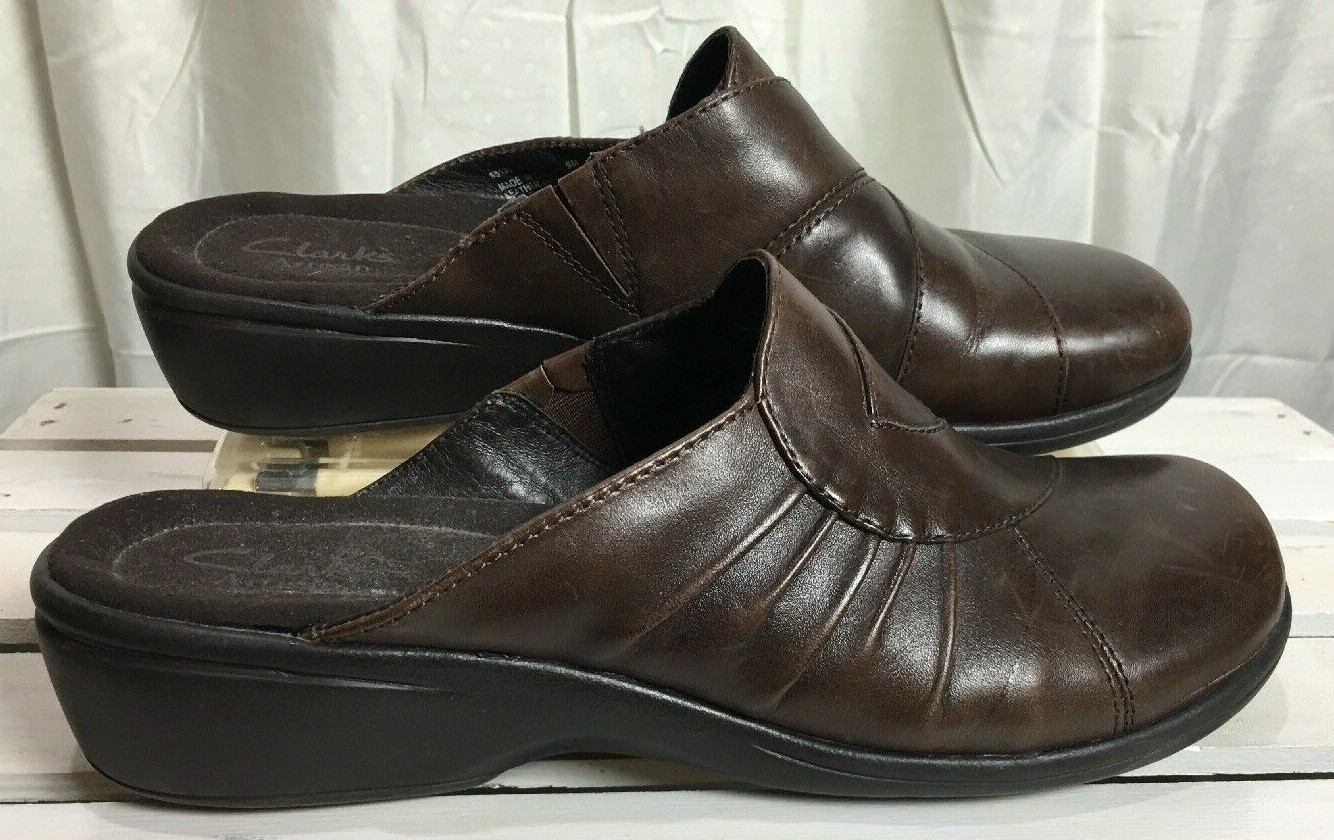 Clarks Artisan Brown Mules Slip Ons Womens 9M Comfortable | eBay