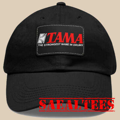 TAMA Drums Black Dad Hat with Leather Patch - Adjustable Size | eBay