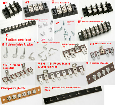 VINTAGE ELECTRONIC TERMINAL BLOCK STRIP LUG DINKLE PHENOLIC FLUSH BEAU ...