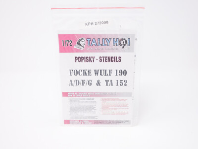 1/72 Tally Ho Decals Focke Wulf Fw190 A/D/F/G & Ta152 Stencils - NOS ...
