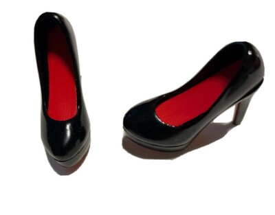 MENGF Deluxe Doll Supermodel Shoes Black Pumps Stiletto for 12" Fashion ...