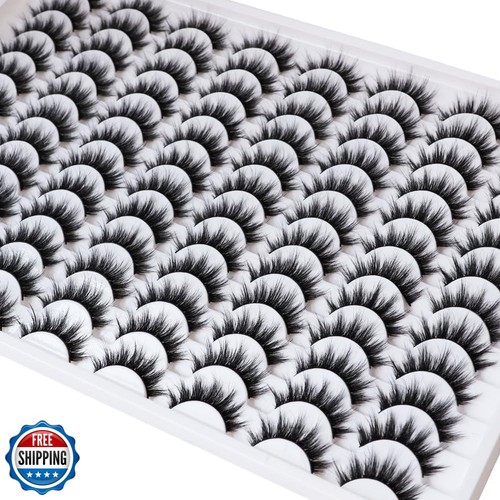 Azenlo False Eyelashes 48 Pairs Faux Mink Lashes 14mm Wispy Lashes 3D ...