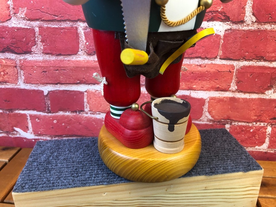 RG RICHARD GLASSER NUTCRACKER DWARF SANTA Carpenter TOY MAKER 14 ...