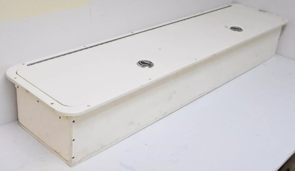 Marine Boat Gunwale Storage Box Rods/Weapons Grey 56"x13.5x8" Built In ...