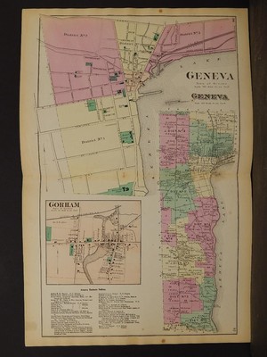 New York, Ontario County Map, 1874, Gorham Township, Double Page, Y3#77 ...