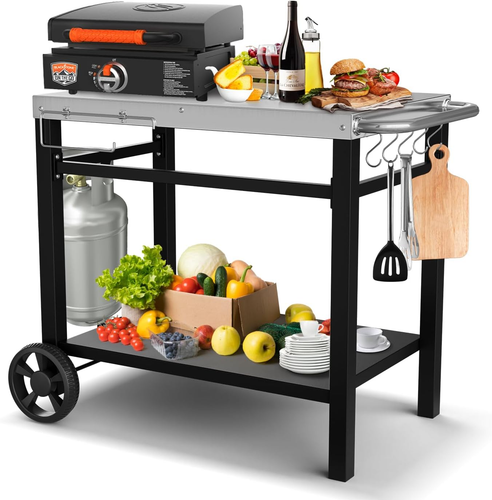 Outdoor Grill Table Cart, Movable Dining Cart,Food Prep and Work Table ...