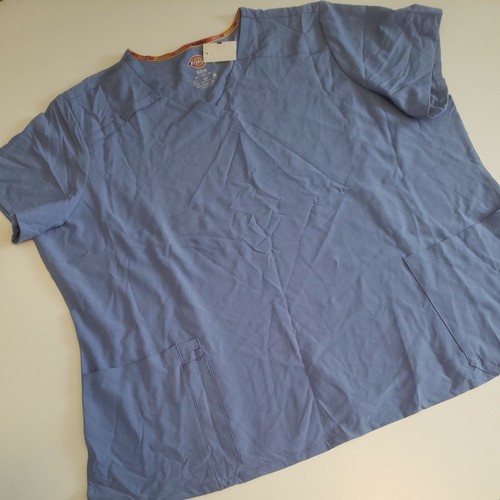 Dickies UNIFORM Scrub TOP V-neck periwinkle Blue size 4XL RN#93643 CA ...