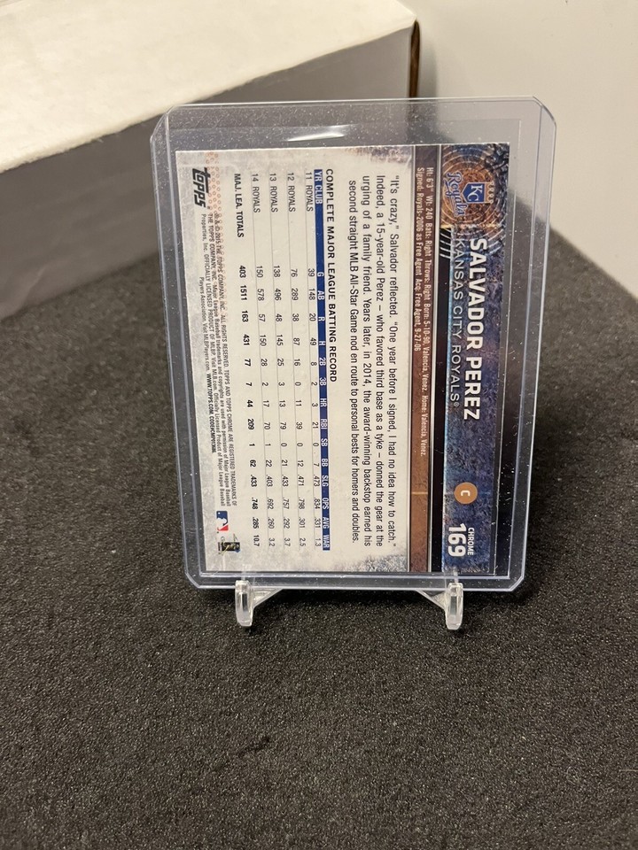 Salvador Perez 2015 Topps Chrome card 169 Oakland Athletics prism ...