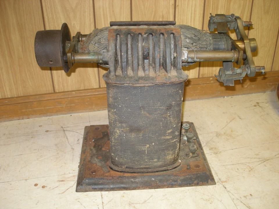 Bipolar electric motor circa 1880s antique belt driven dynamo, early ...