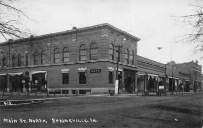 Springville Iowa Main Street North B/W Photo Print Vintage Postcard ...