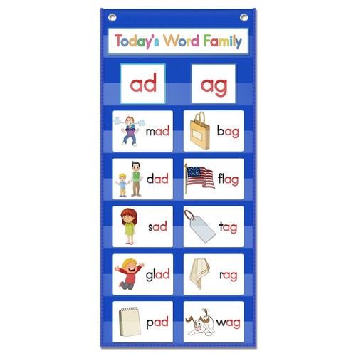Auchq Word Families Pocket Chart, Word Building Center for Kindergarten ...
