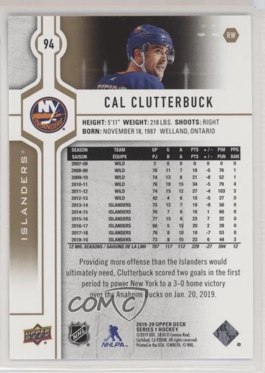 2019-20 Upper Deck Silver Foil Cal Clutterbuck #94 | eBay