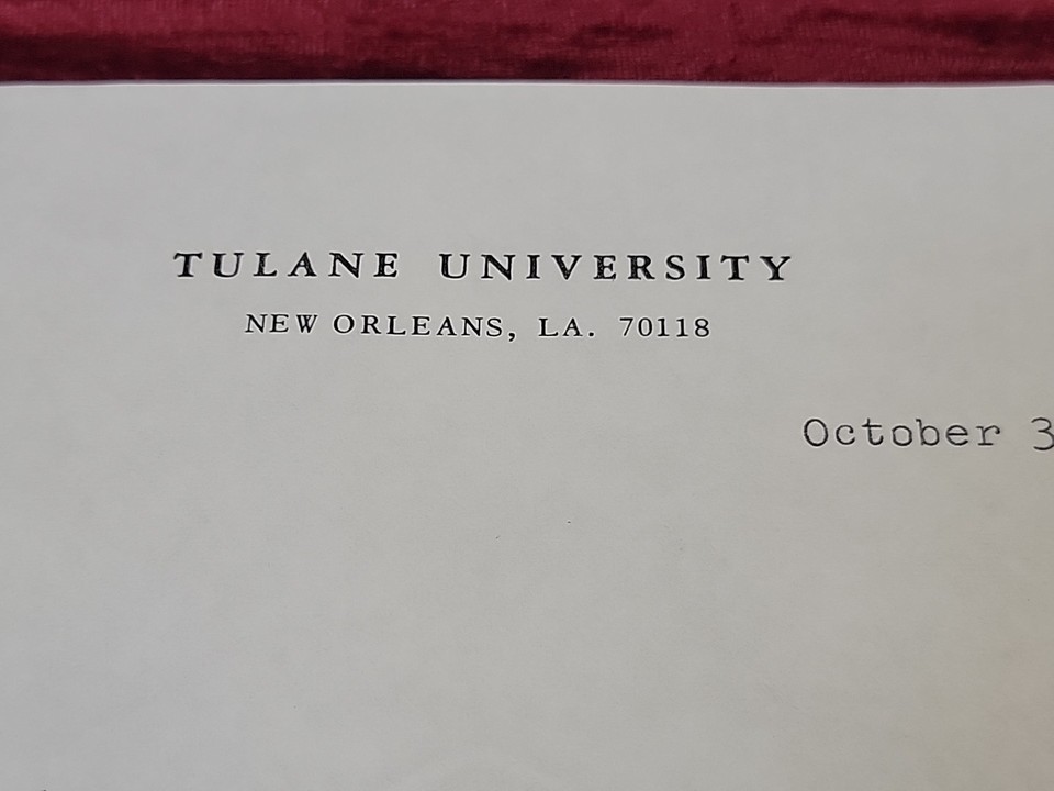 BENNIE ELLENDER TULANE UNIVERSITY FOOTBALL NCAA Autograph Auto singed ...