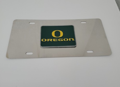 Oregon Logo Silver Laser Cut Mirrored License Plate used | eBay