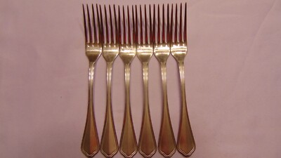 6 CORBY HALL STAINLESS (8 3/8") DINNER FORKS "PORTOFINO" VERY NICE!! | eBay