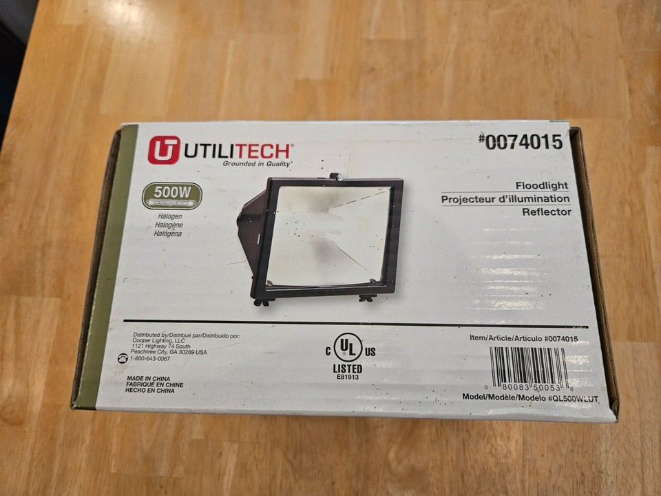 Utilitech Switch-Controlled 500W Halogen Floodlight Model 0074015 - New | eBay