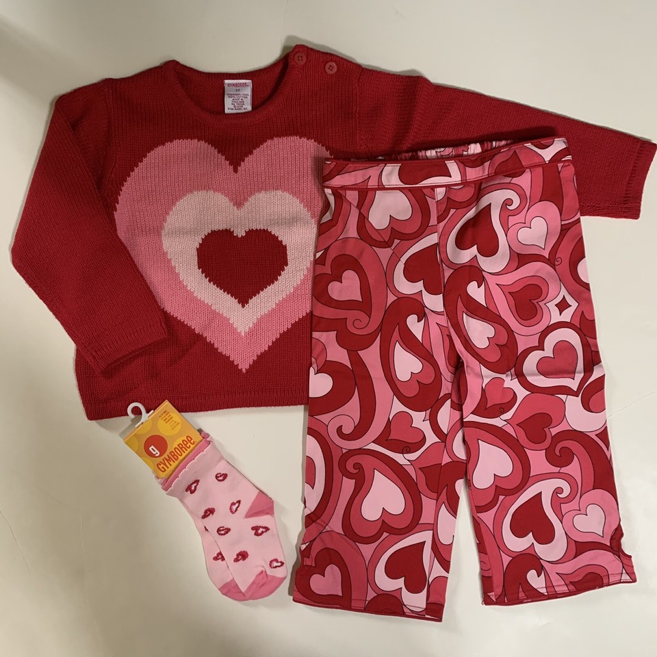 NWT Gymboree 4pc Valentine Sweetheart Outfit Baby Girl Holiday Gift Set ...