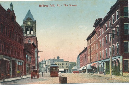 BELLOWS FALLS VT - The Square Postcard | eBay