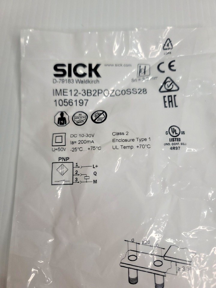 SICK D-79183 WALDKIRK IME12-3B2POZCOSS28 OPTIC ELECTRONIC SENSOR NEW ...