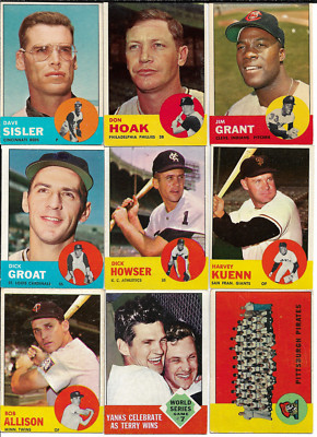 1963 Topps Baseball 9 Card Lot with Pirates Team Card VG-EX | eBay