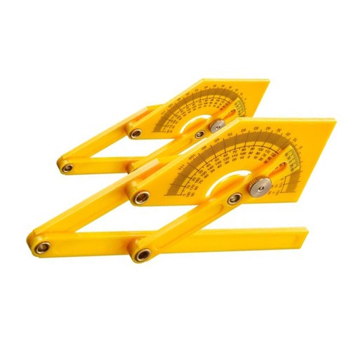 2 Pcs Yellow Protractors for Measuring Angles in Various Construction ...