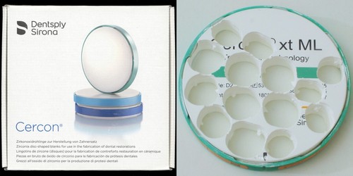 Used Dentsply Sirona Cercon xt ML Zirconia Disc Blank 98x14 mm D2-14 ...