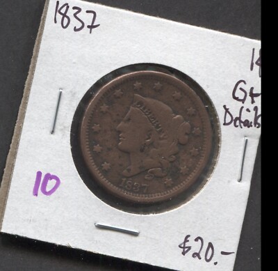 1837- Liberty Head Cent- G+/Details | eBay