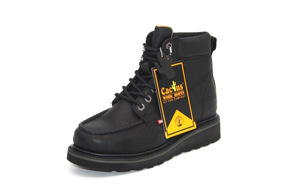 CACTUS FOOTWEAR WORK BOOT 627M BLACK OIL RESISTANT FIT FOR COMFORT MEN ...