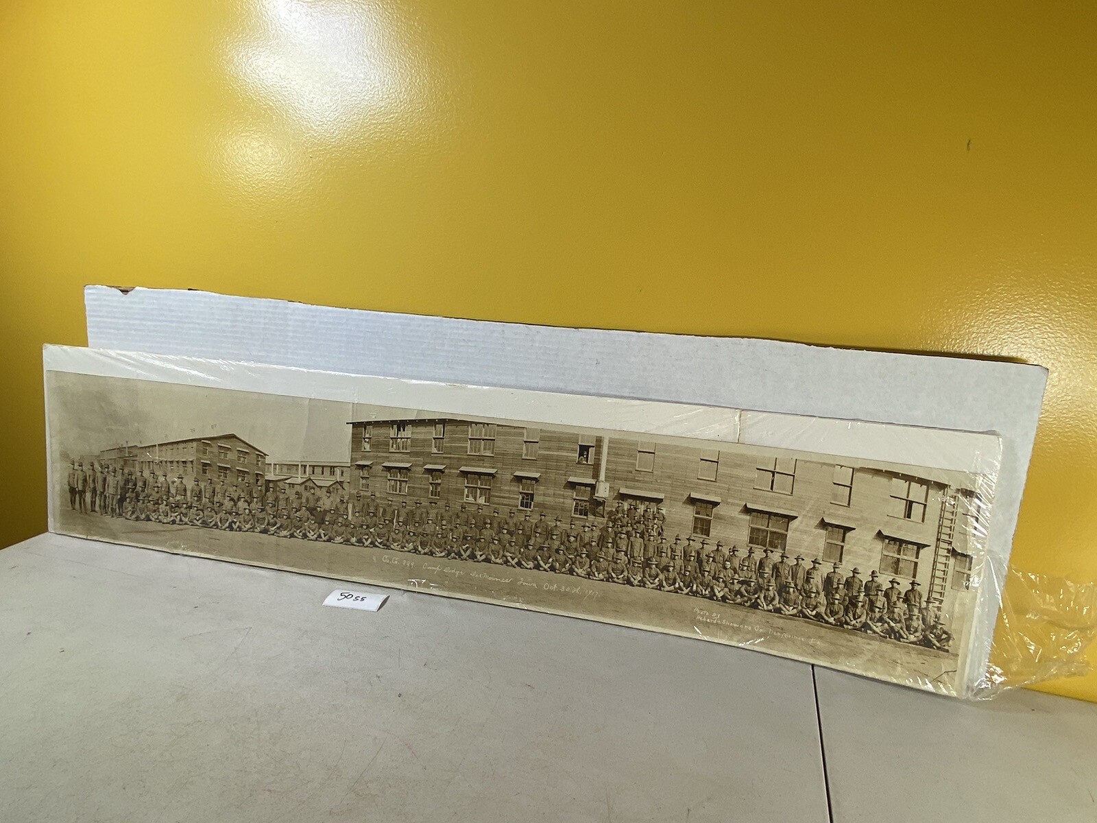 WW1 Military Panoramic Photo 1917 camp dodge des moines iowa Company G ...