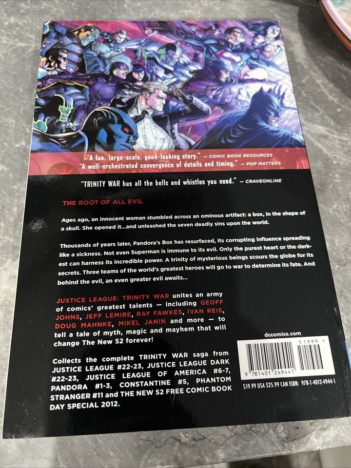 JUSTICE LEAGUE: TRINITY WAR DC NEW 52! HC/Hardcover 2014 1st Print JLA ...