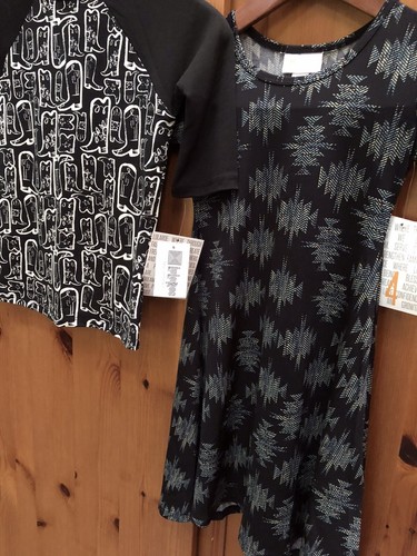 Lularoe Adeline Dress & Sloan T Kids Size 4 Aztec & Cowgirl Boots | eBay
