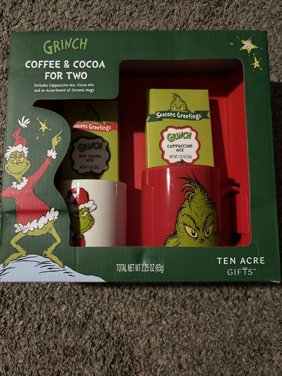 Limited Edition Grinch Christmas Ceramic 2 Mugs with Coffee and Cocoa ...